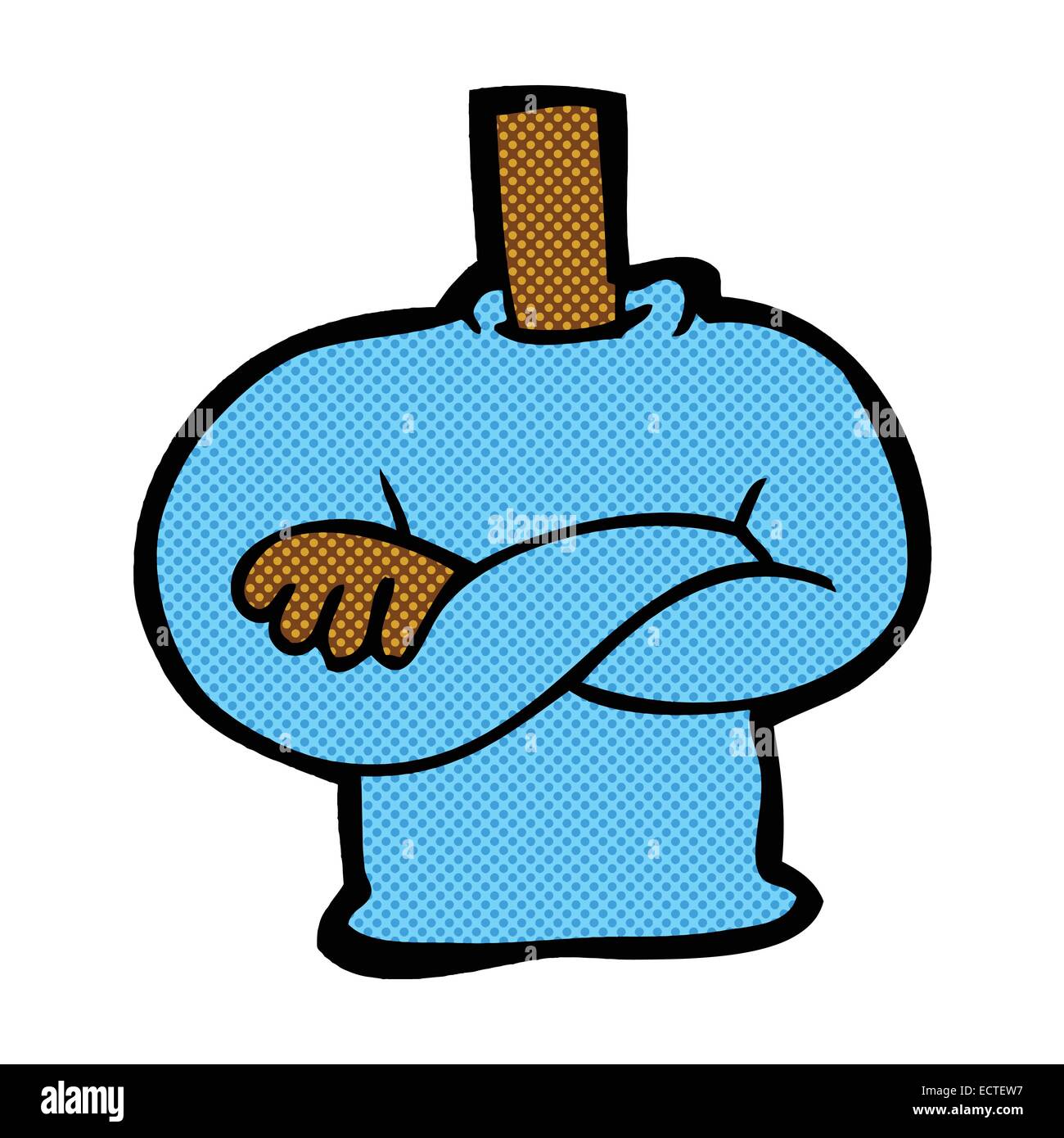 retro comic book style cartoon folded arms body Stock Vector Image ...
