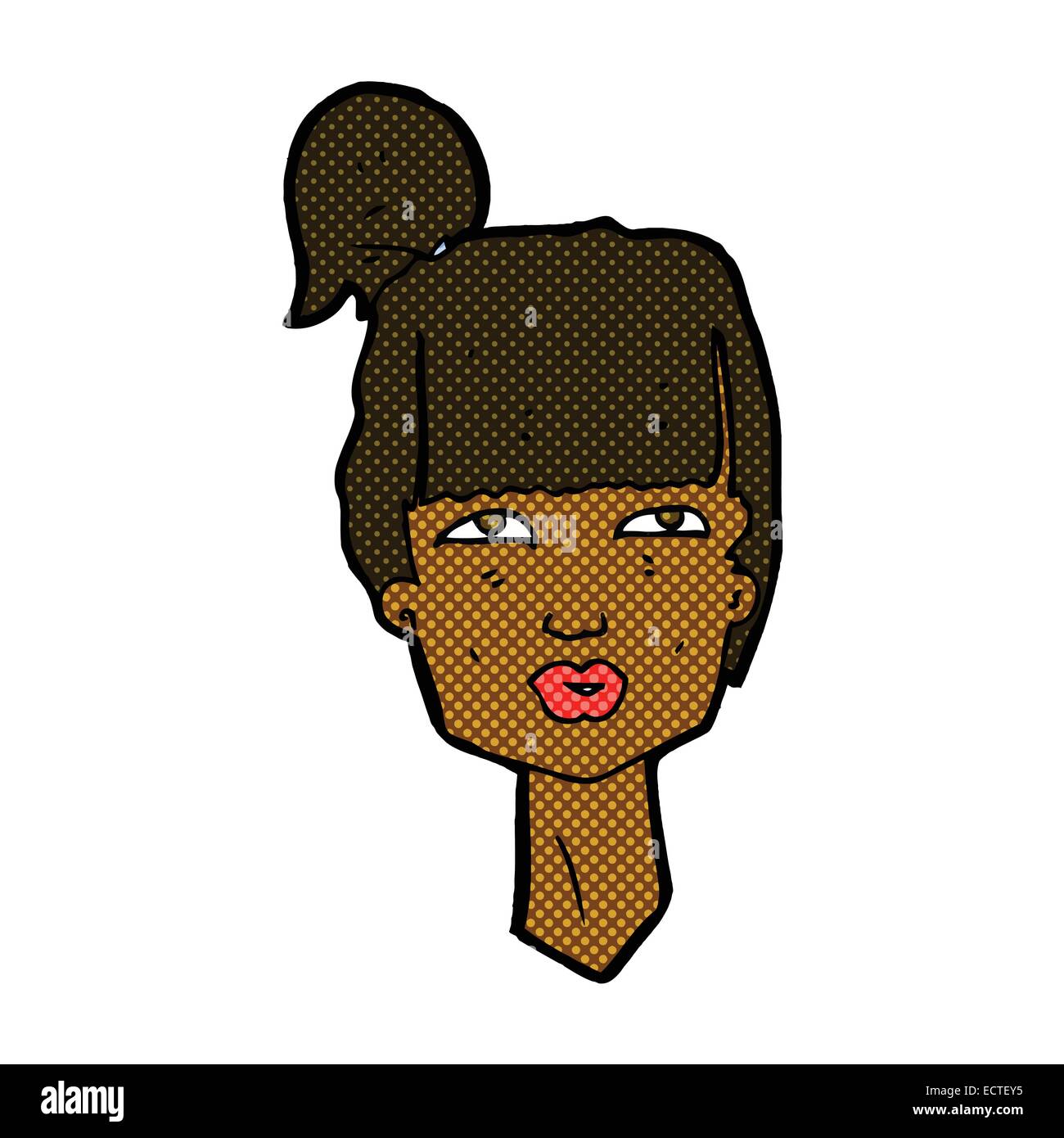 retro comic book style cartoon female head Stock Vector Image & Art - Alamy