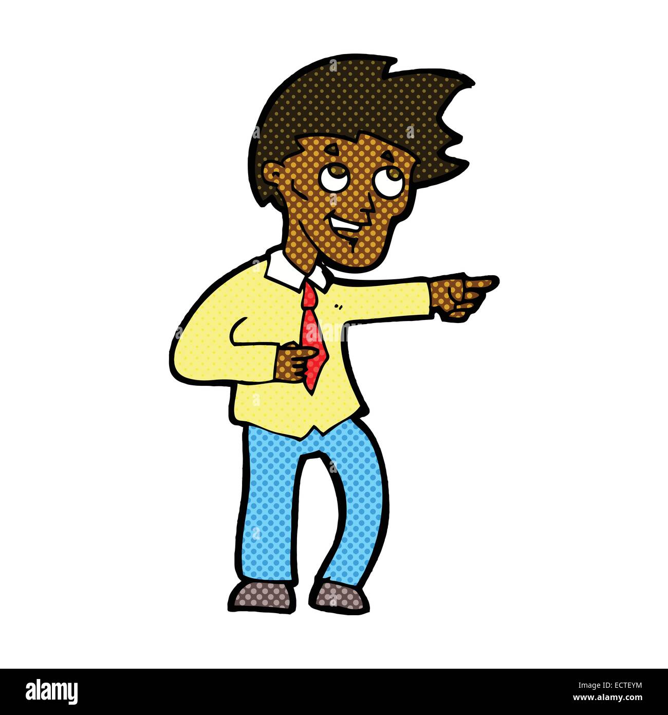 retro comic book style cartoon funny office man pointing Stock Vector ...