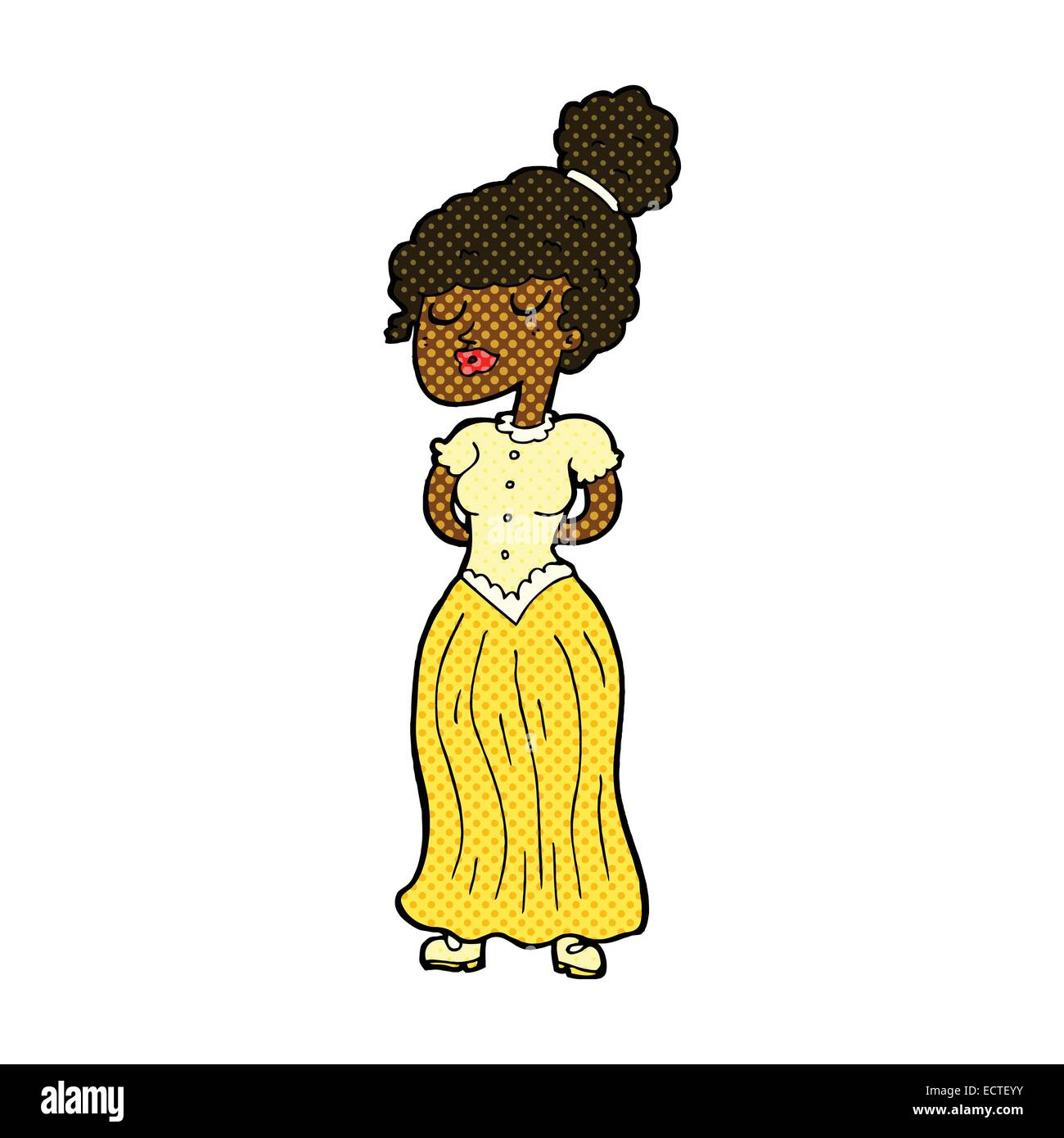 retro comic book style cartoon pretty victorian woman Stock Vector ...