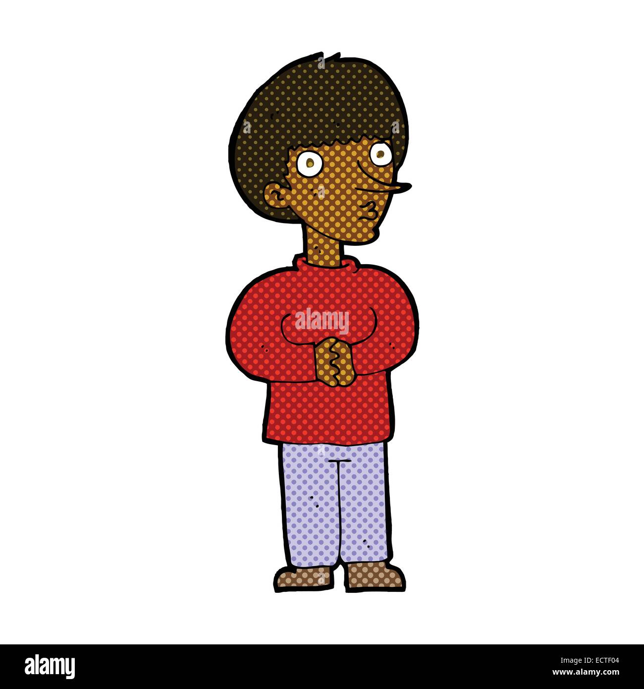 Cartoon style drawing worried man Cut Out Stock Images & Pictures - Alamy