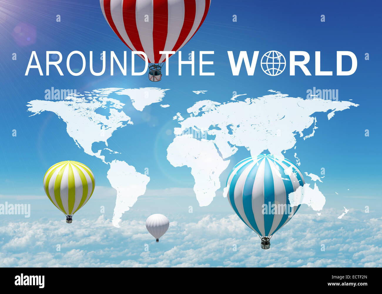 Around The World header Stock Photo - Alamy