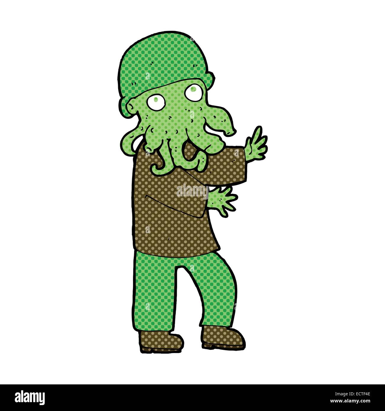 retro comic book style cartoon alien man Stock Vector Image & Art - Alamy