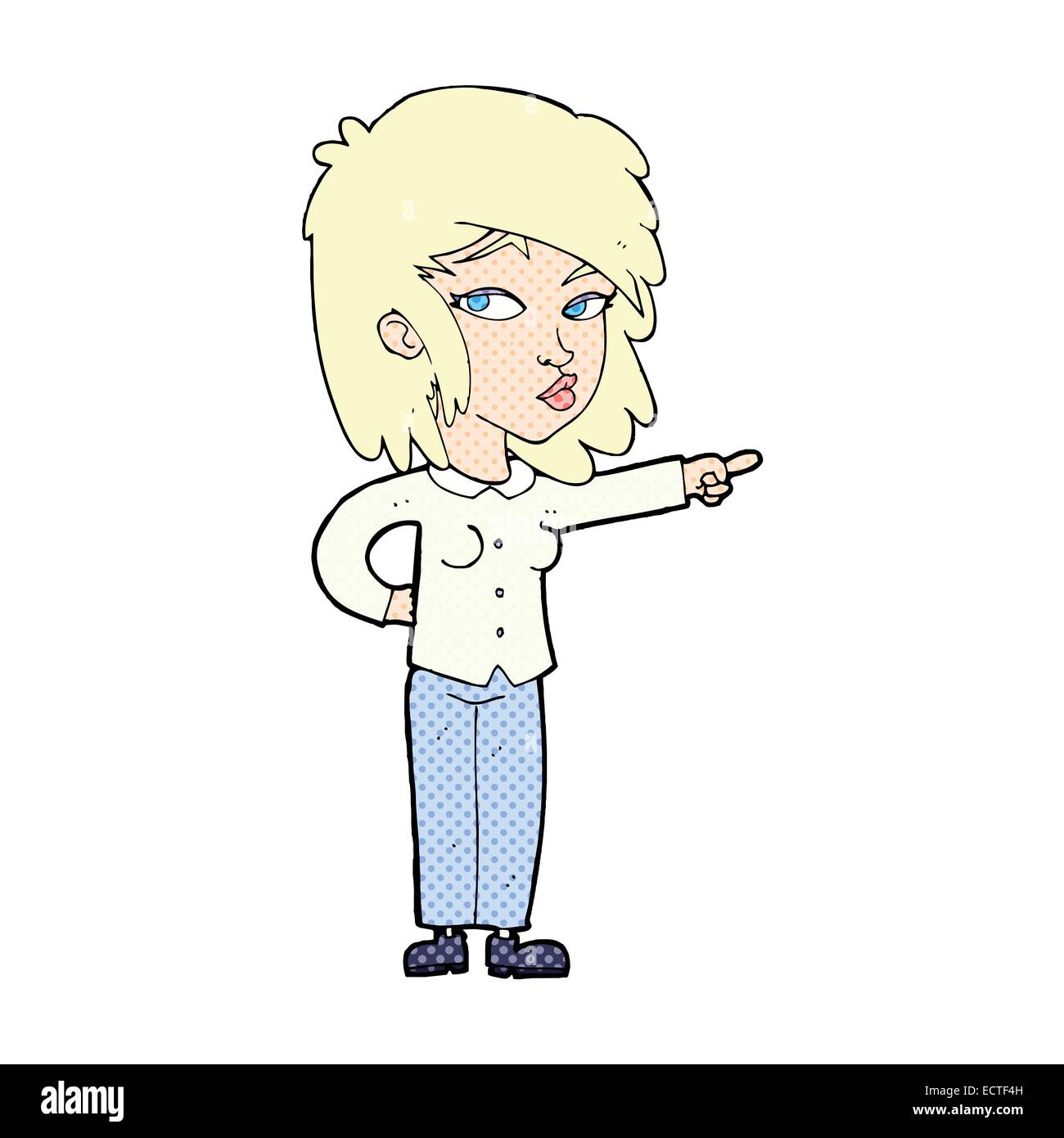 retro comic book style cartoon woman pointing Stock Vector Image & Art ...