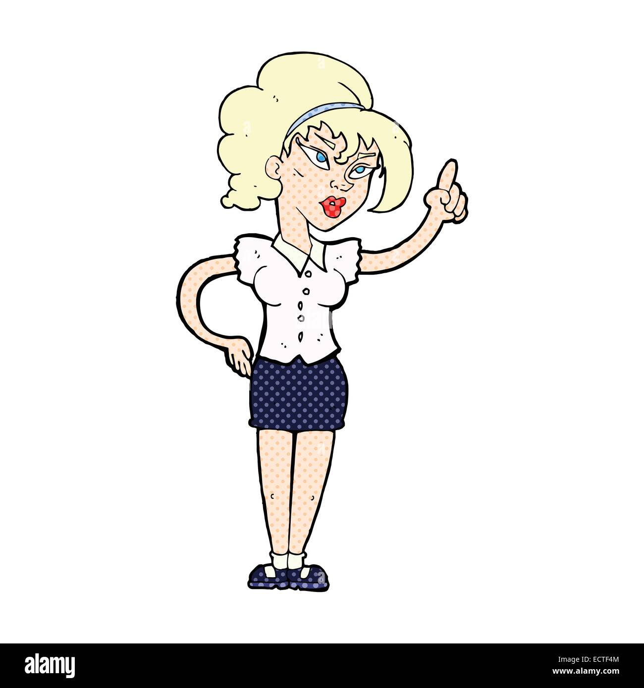 retro comic book style cartoon woman with idea Stock Vector Image & Art ...