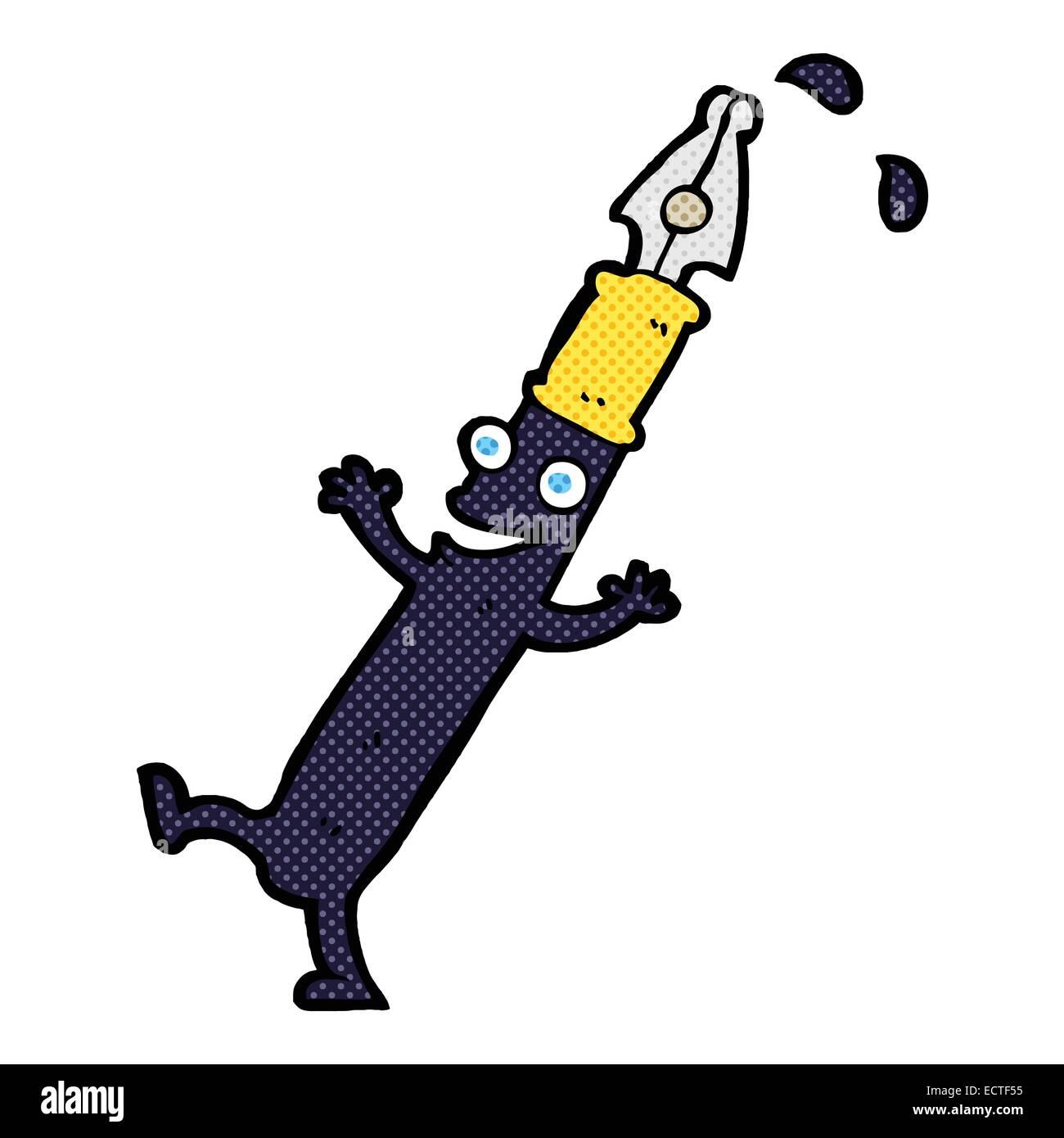 retro comic book style cartoon pen character Stock Vector Image & Art ...