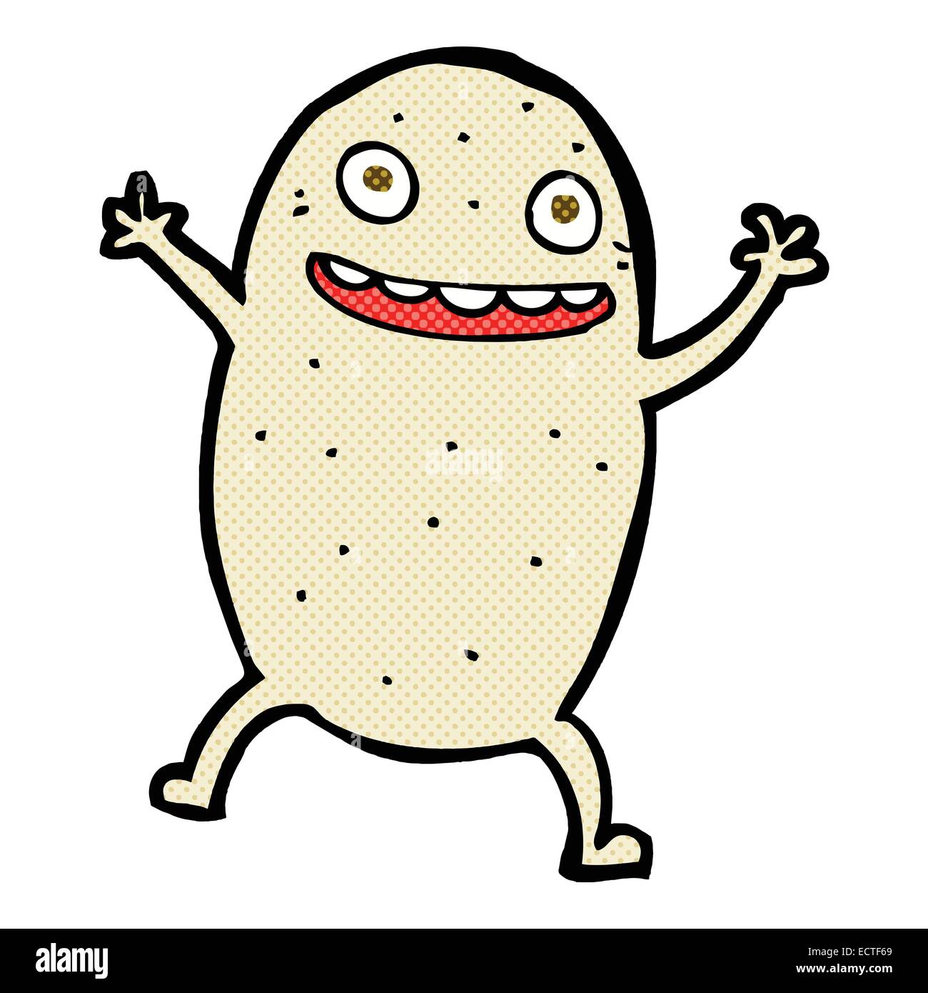 retro comic book style cartoon happy potato Stock Vector Image & Art ...