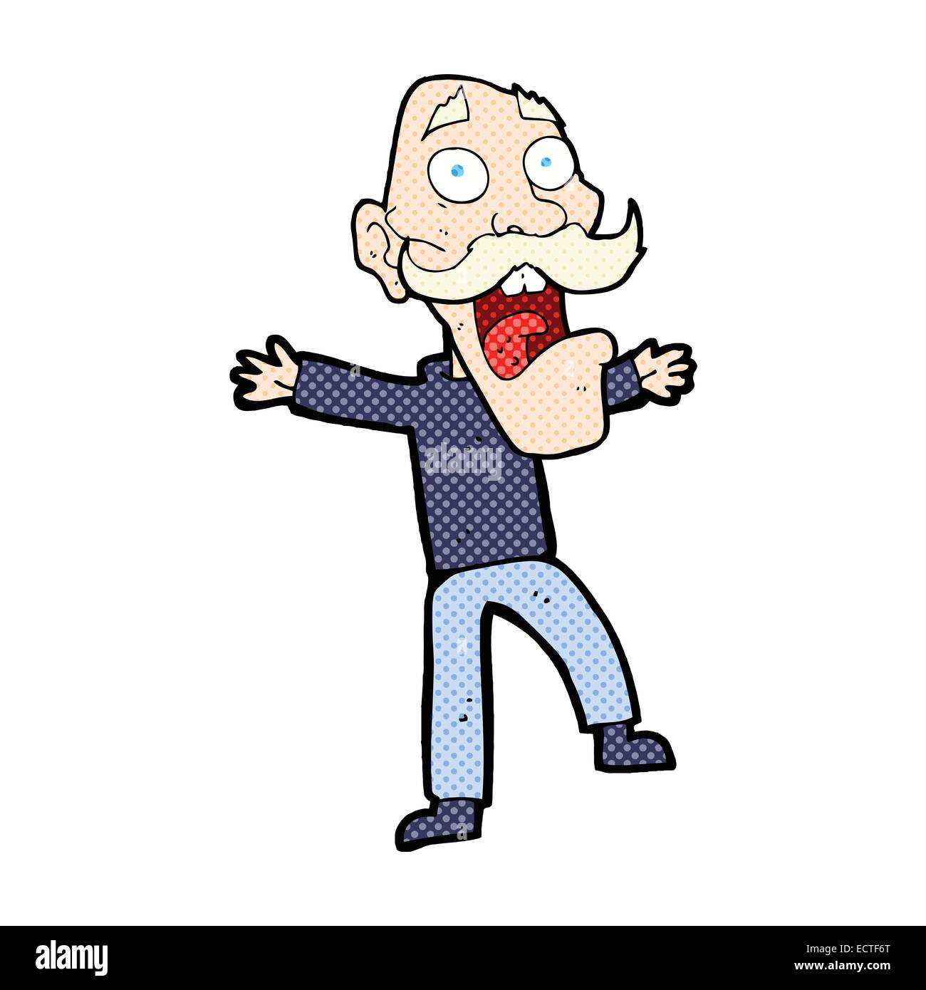 retro comic book style cartoon shocked old man Stock Vector Image & Art ...