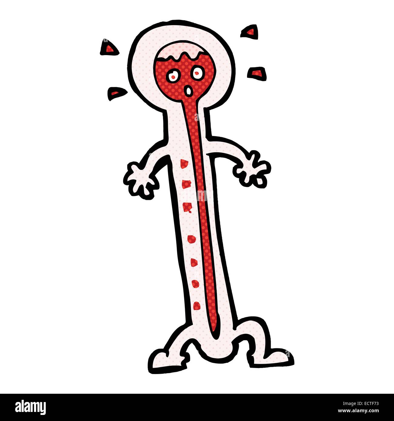 retro comic book style cartoon hot thermometer Stock Vector Image & Art ...