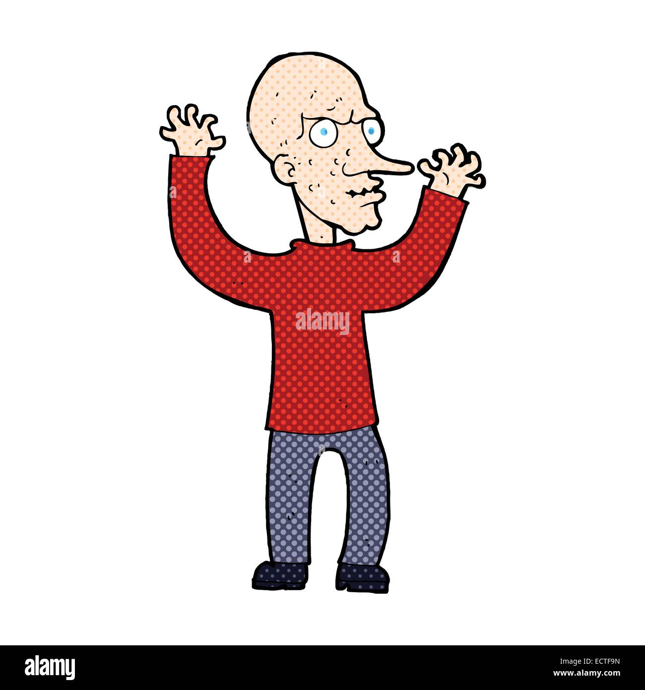 retro comic book style cartoon mean man Stock Vector Image & Art - Alamy