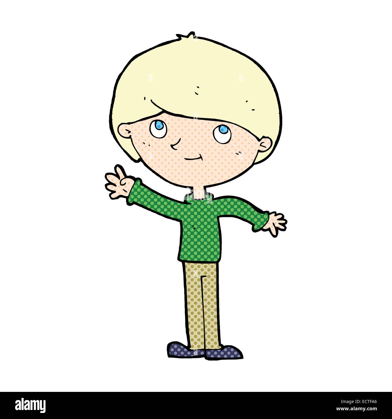 retro comic book style cartoon happy boy Stock Vector Image & Art - Alamy