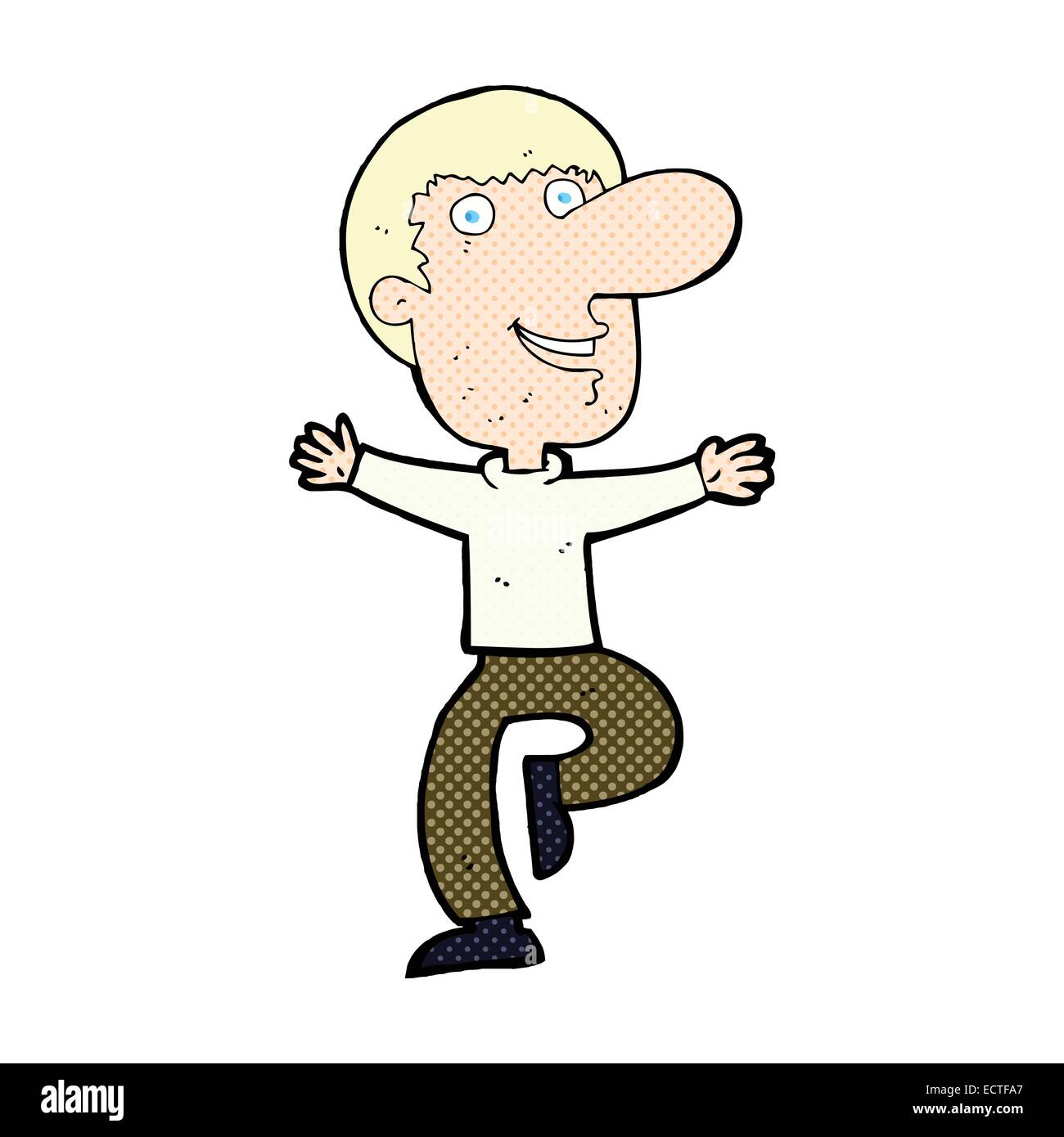retro comic book style cartoon happy man Stock Vector Image & Art - Alamy