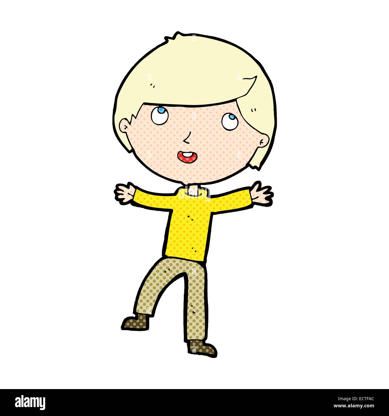 retro comic book style cartoon happy boy Stock Vector Image & Art - Alamy