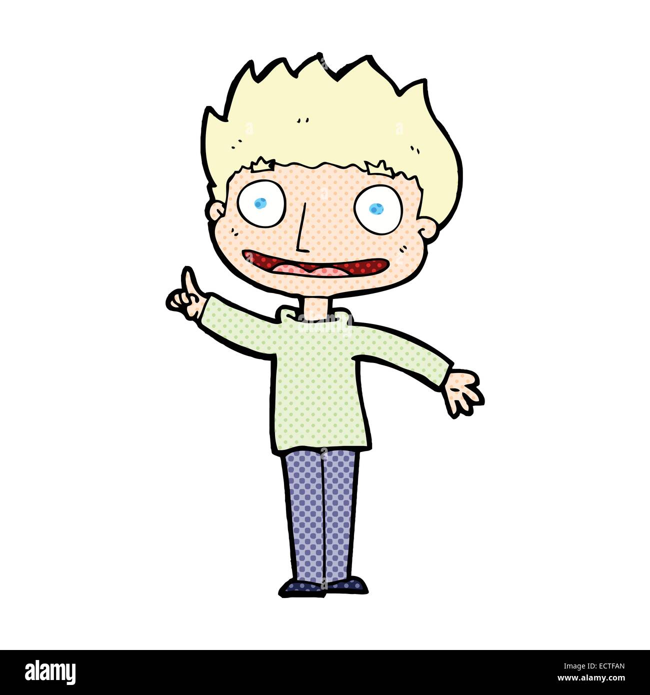 retro comic book style cartoon happy boy Stock Vector Image & Art - Alamy