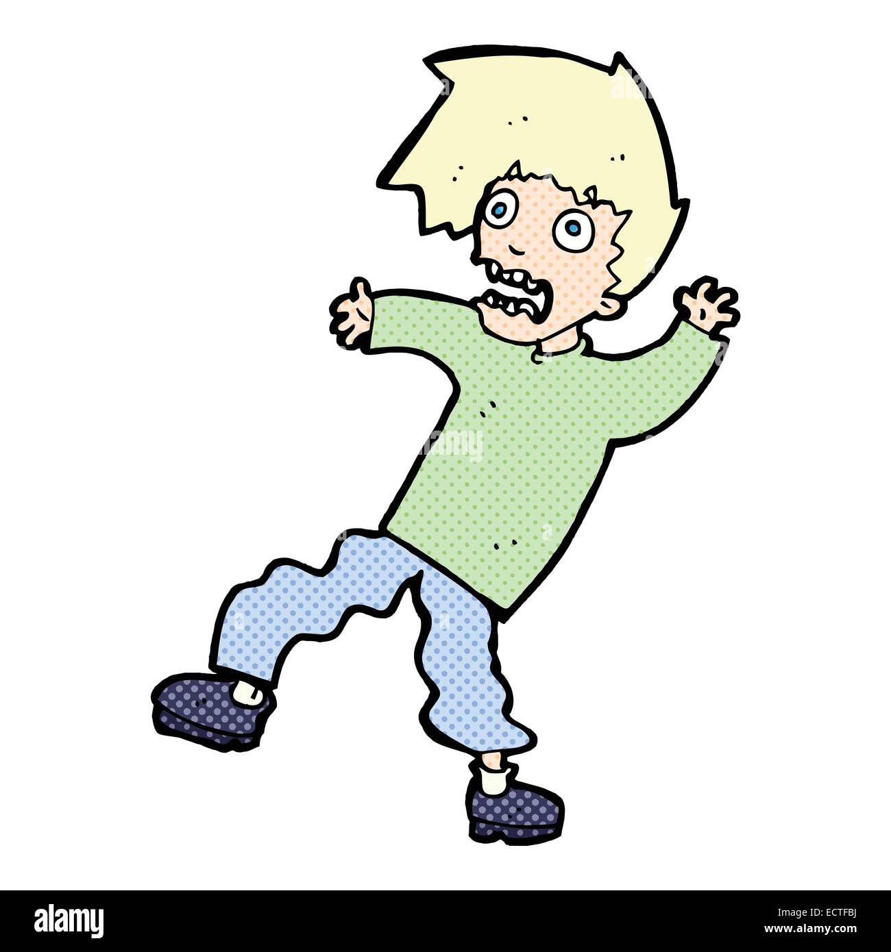retro comic book style cartoon terrified man Stock Vector Image & Art ...