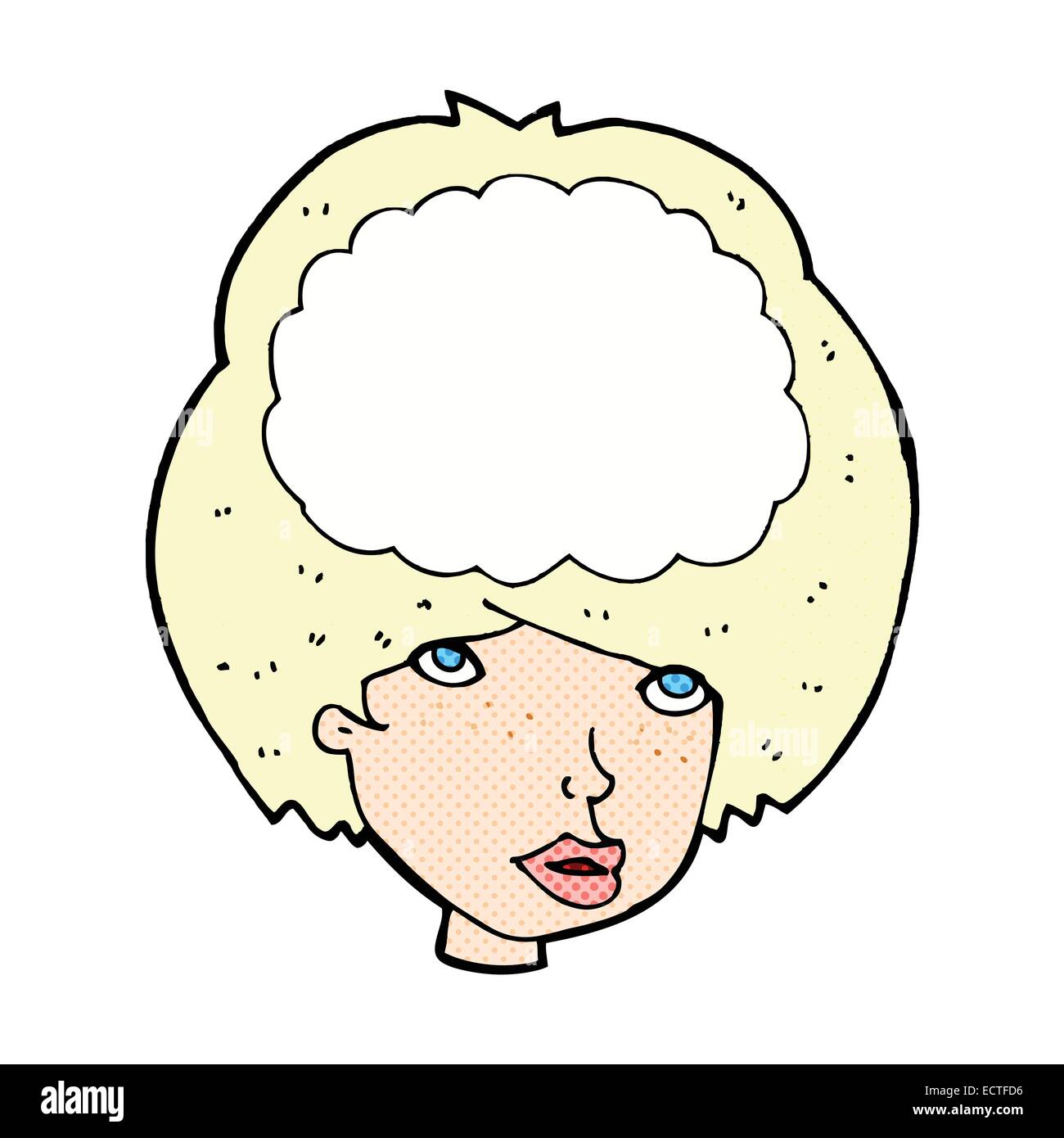 retro comic book style cartoon empty headed woman Stock Vector Image ...