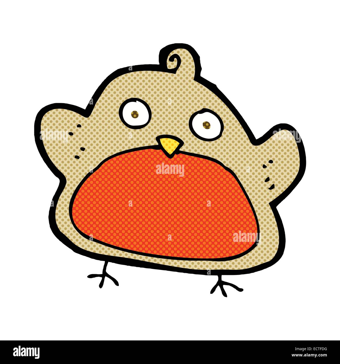 retro comic book style cartoon christmas robin Stock Vector Image & Art ...