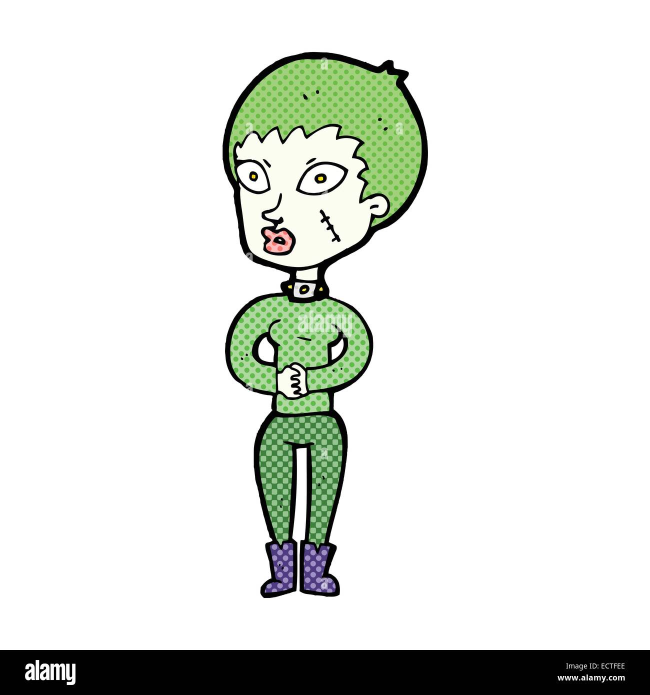 retro comic book style cartoon zombie girl Stock Vector Image & Art - Alamy