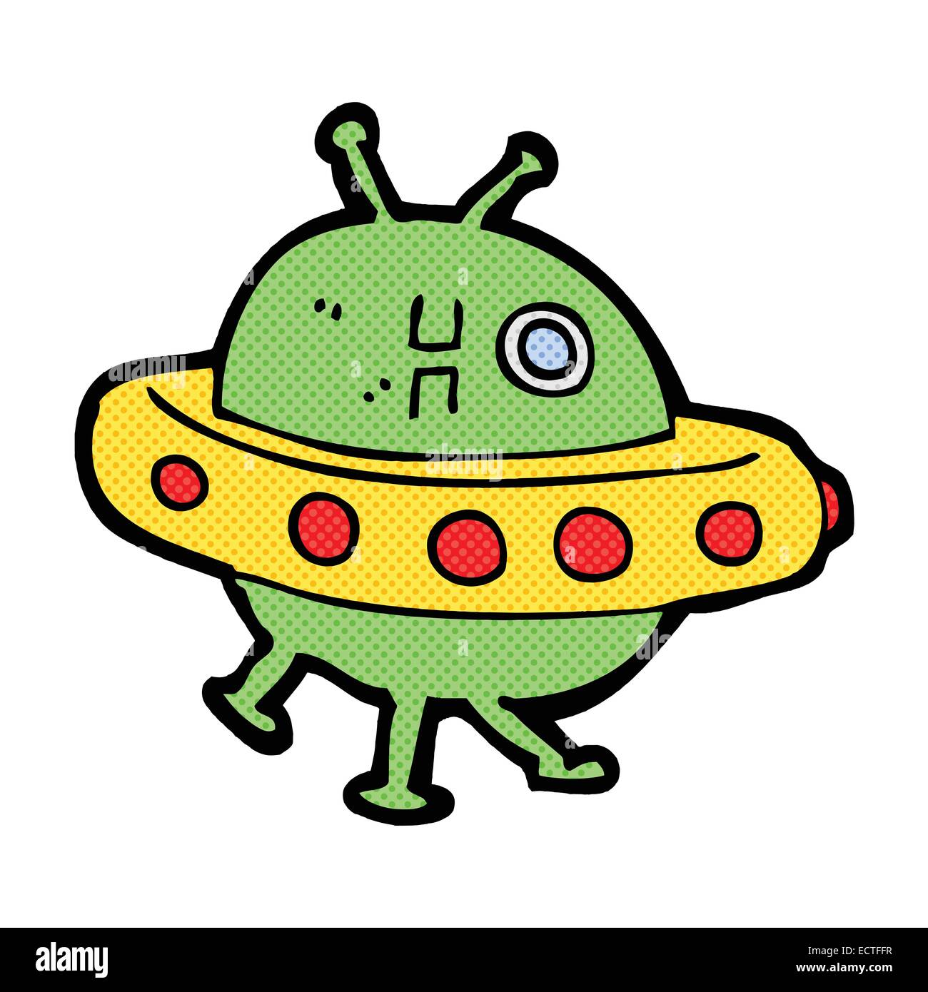 retro comic book style cartoon UFO Stock Vector Image & Art - Alamy