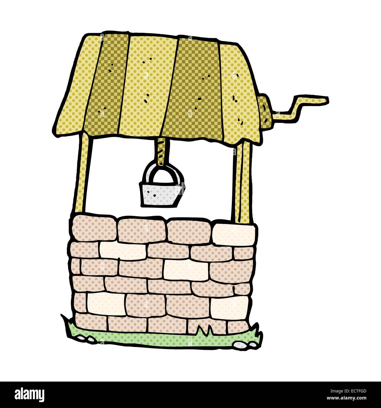 retro comic book style cartoon wishing well Stock Vector Image & Art ...