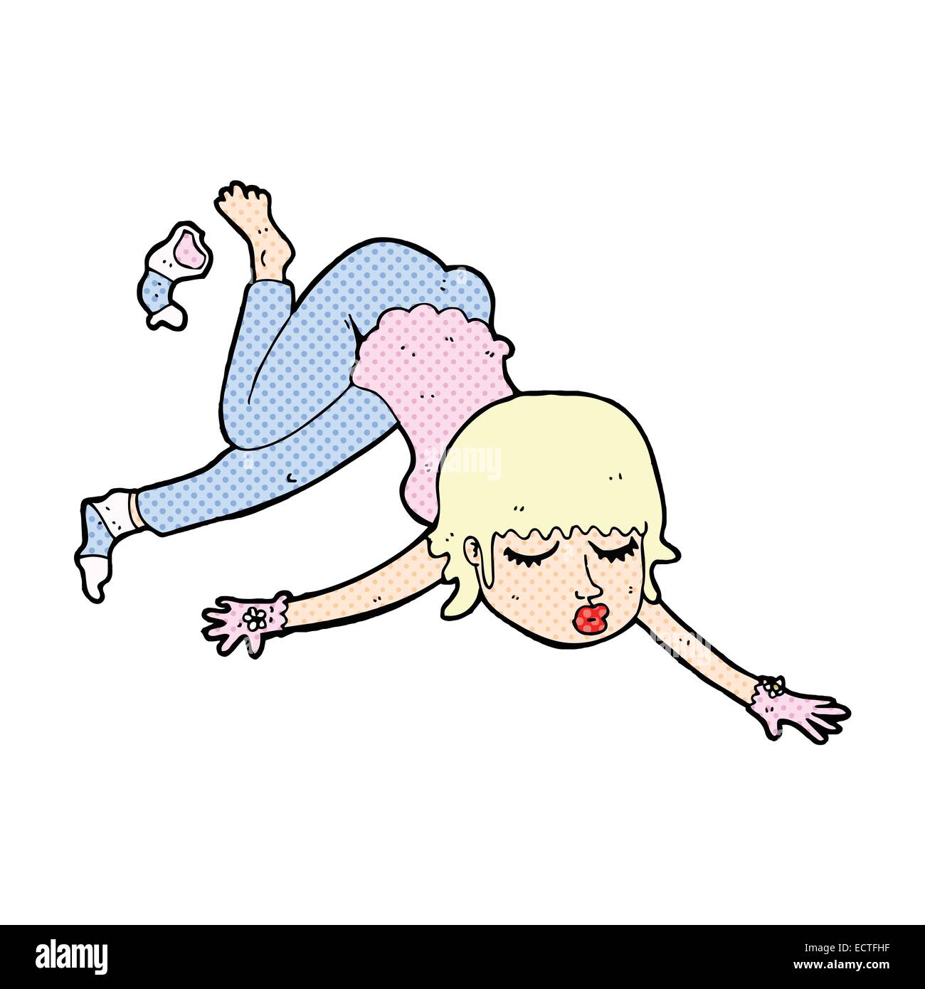 retro comic book style cartoon woman floating Stock Vector Image & Art ...