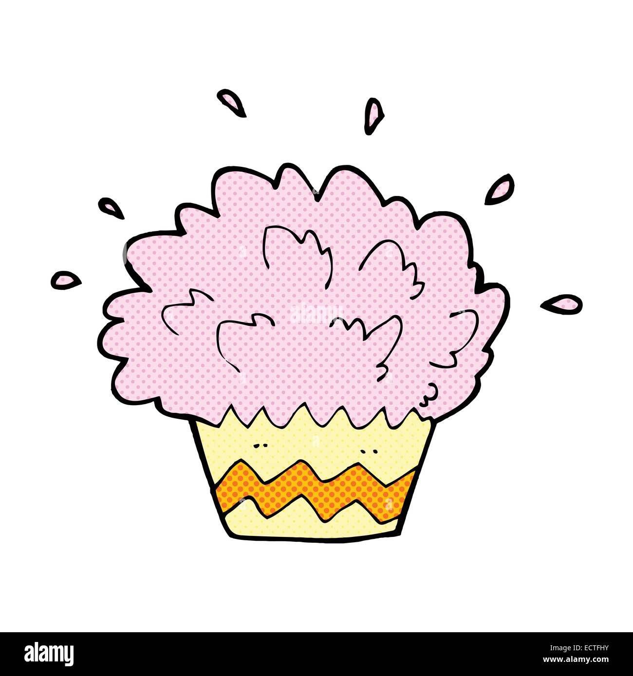 retro comic book style cartoon exploding cupcake Stock Vector Image ...