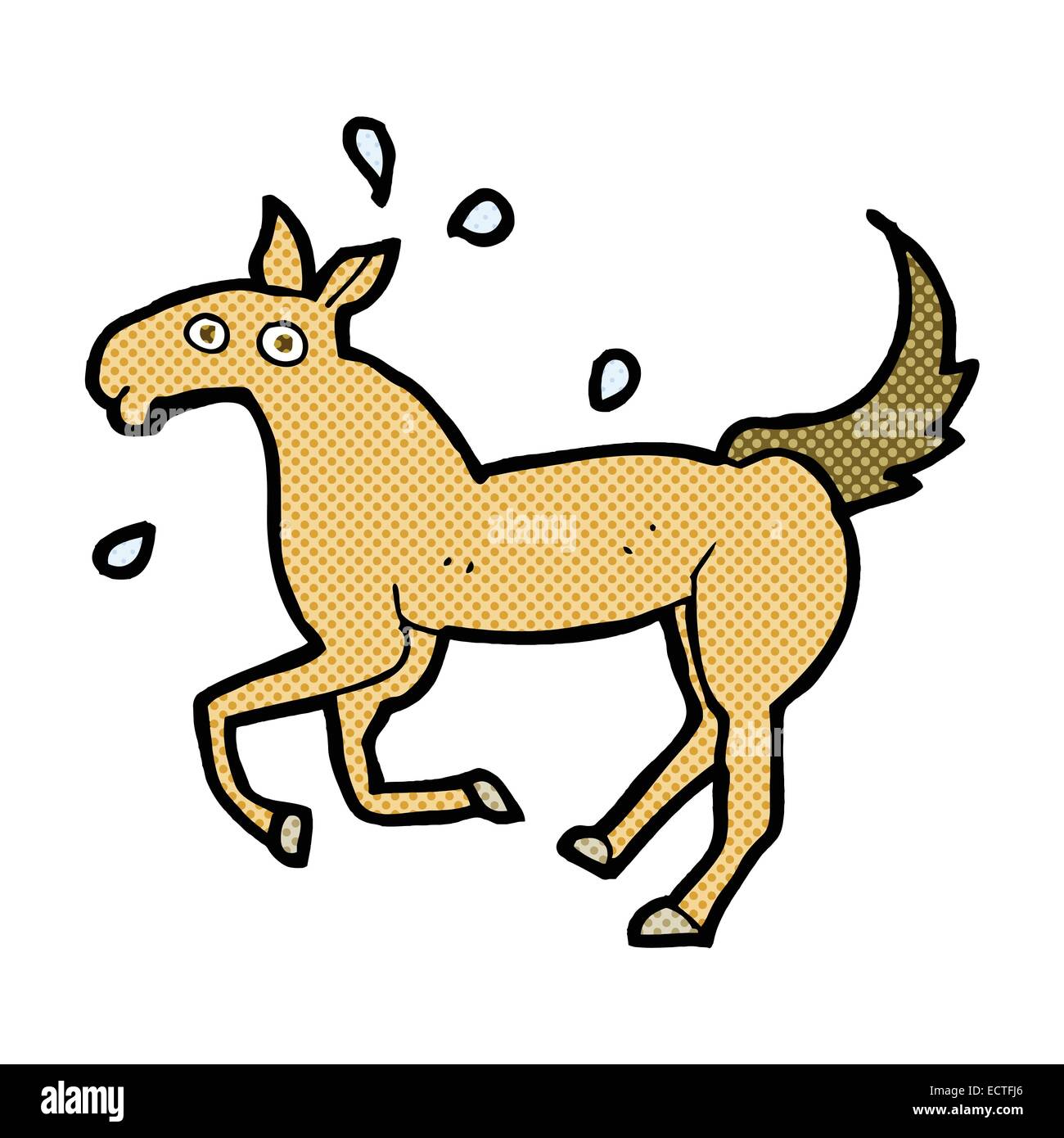 retro comic book style cartoon horse sweating Stock Vector Image & Art ...