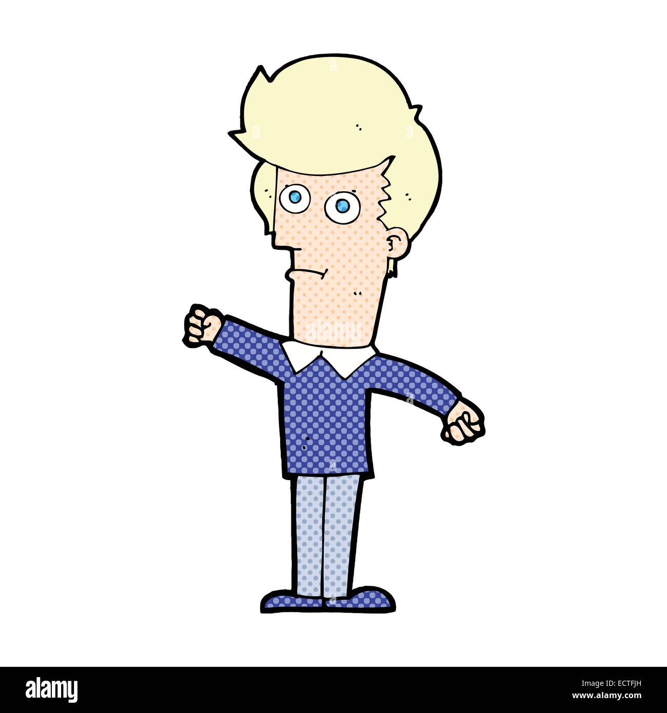 retro comic book style cartoon man punching Stock Vector Image & Art ...