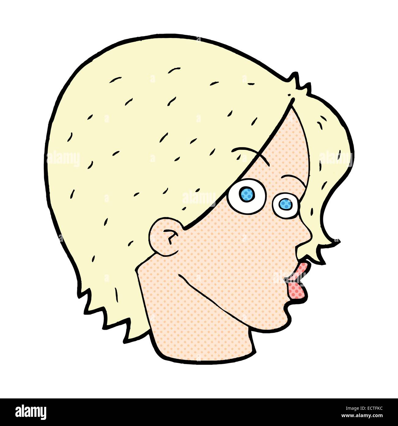 retro comic book style cartoon female face Stock Vector Image & Art - Alamy