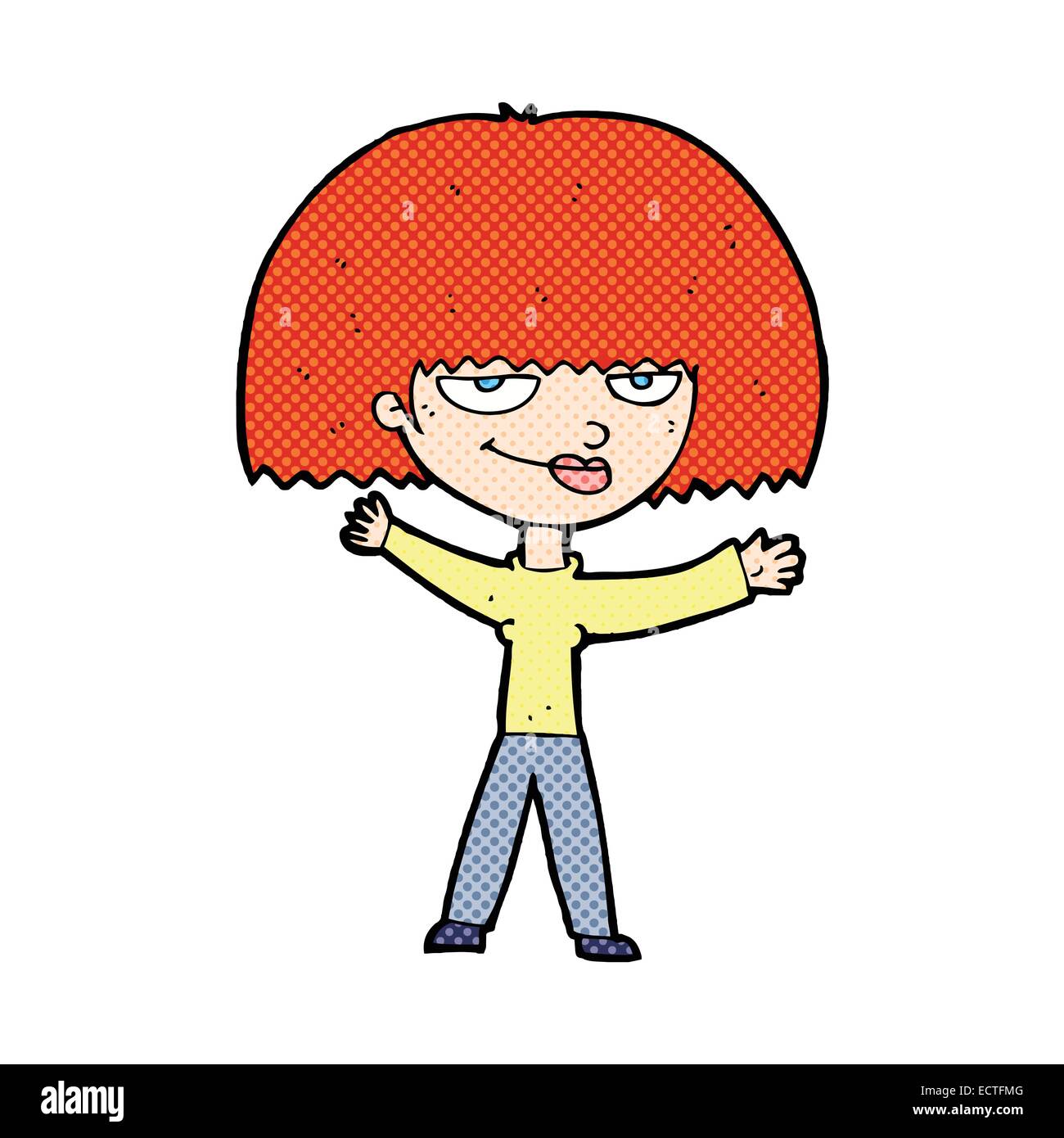 retro comic book style cartoon smug woman Stock Vector Image & Art - Alamy