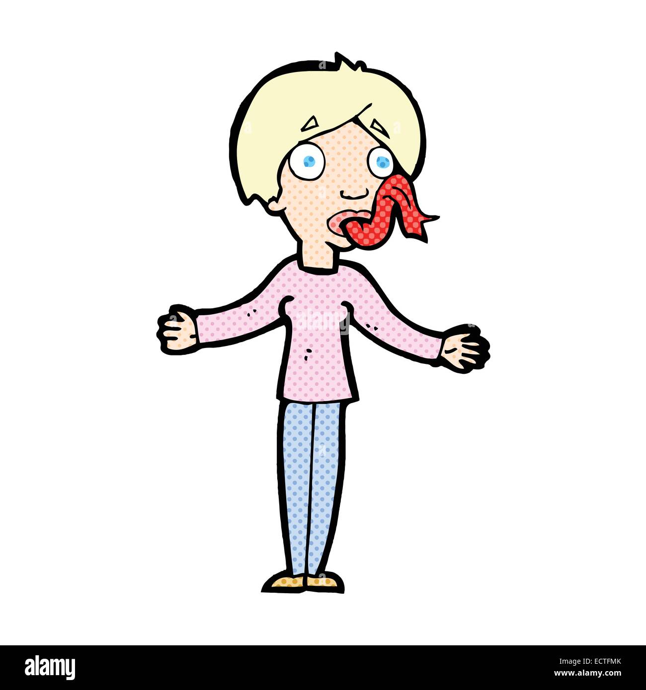 retro comic book style cartoon woman telling lies Stock Vector Image ...