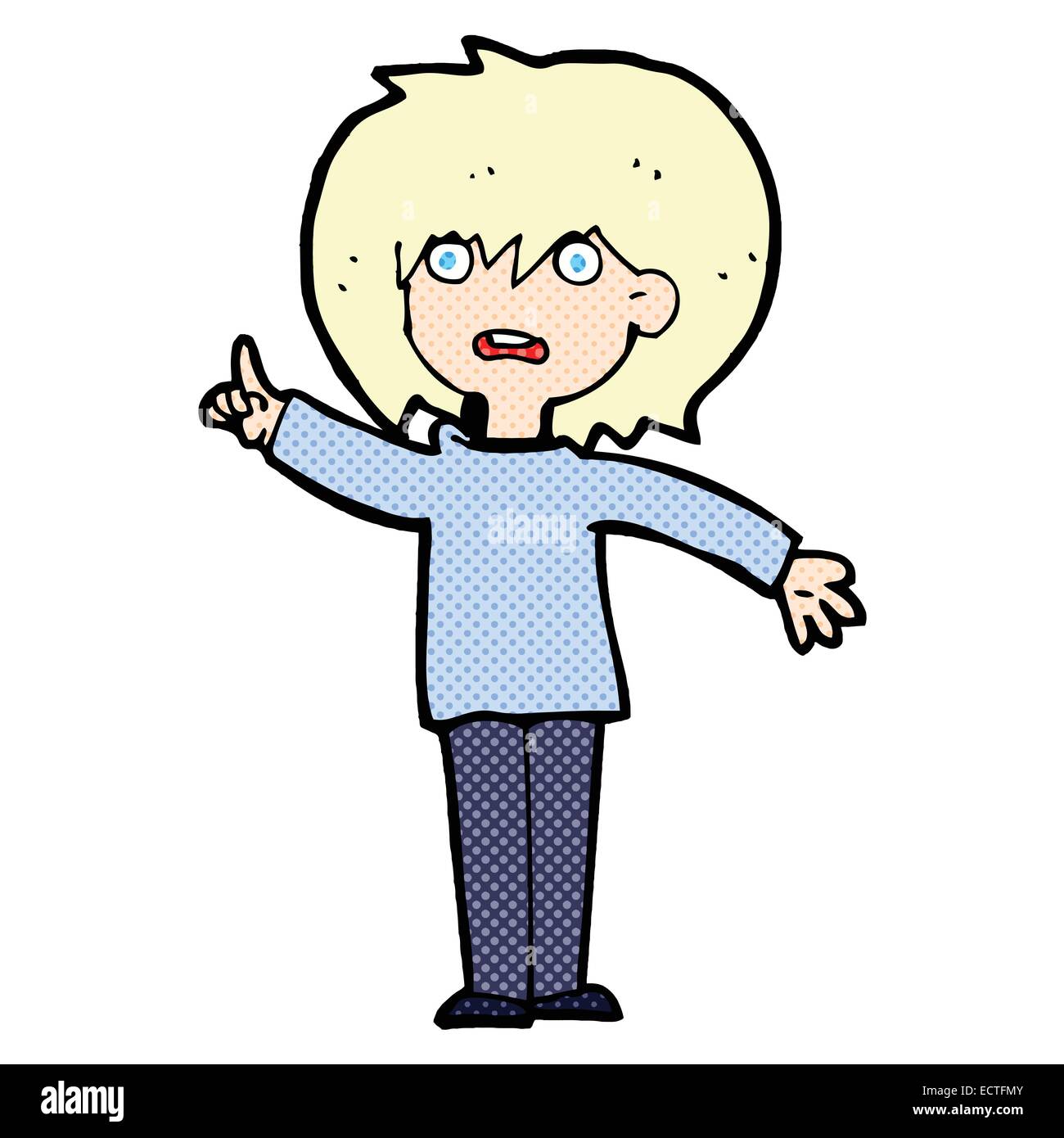 retro comic book style cartoon woman asking question Stock Vector Image ...