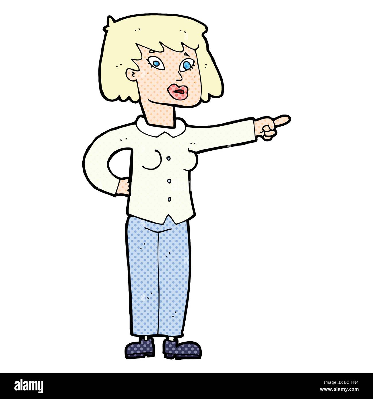 retro comic book style cartoon woman pointing Stock Vector Image & Art ...