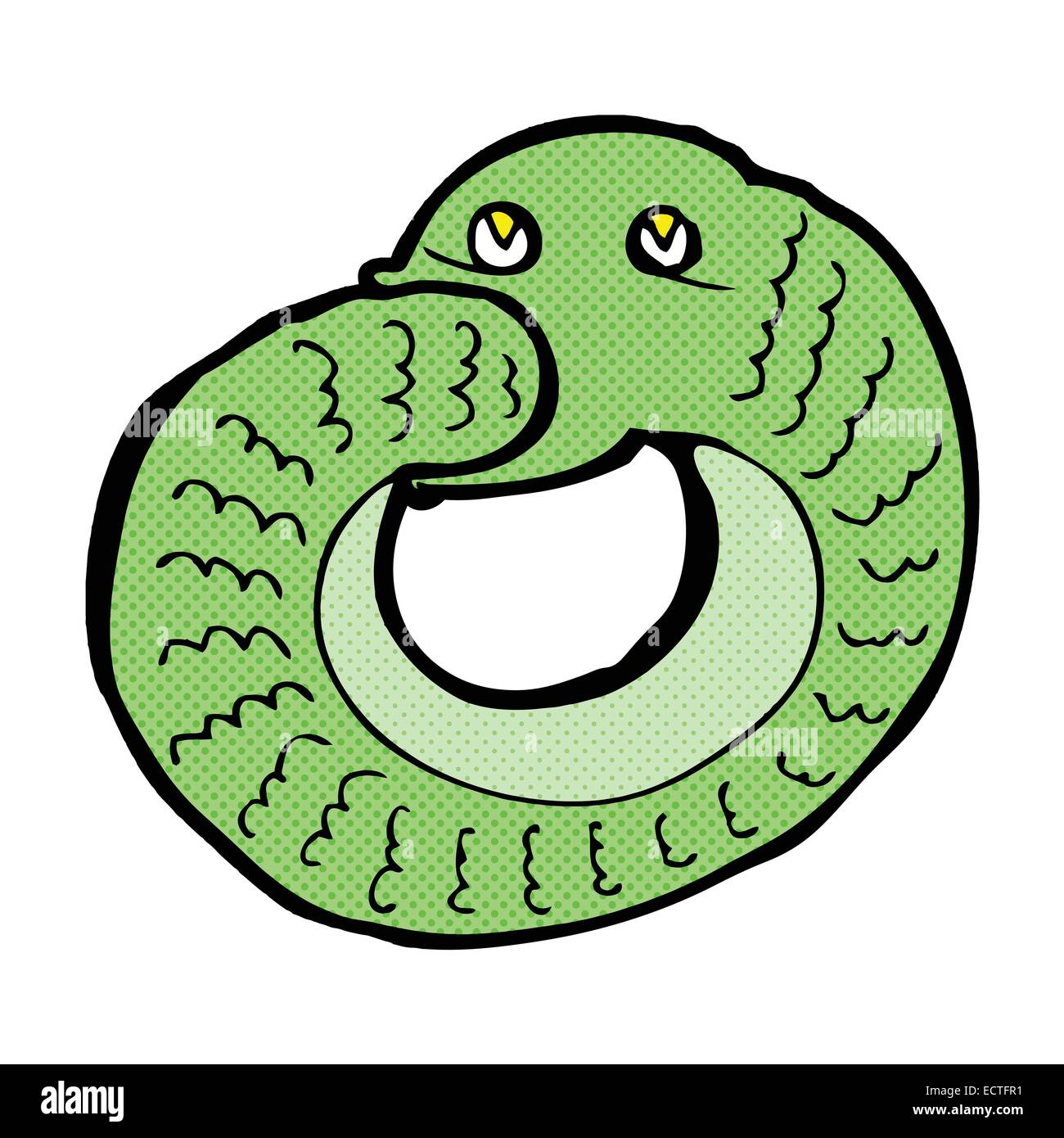 retro comic book style cartoon snake eating own tail Stock Vector Image ...