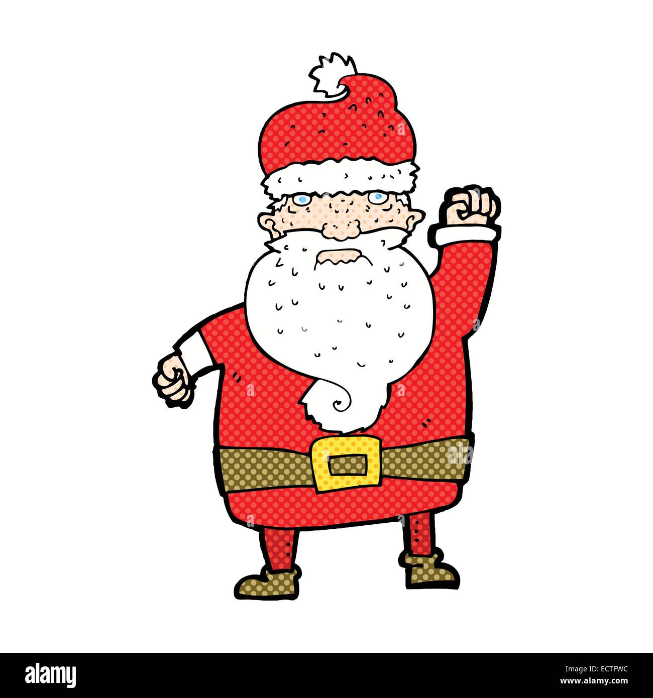 retro comic book style cartoon angry santa claus Stock Vector Image ...