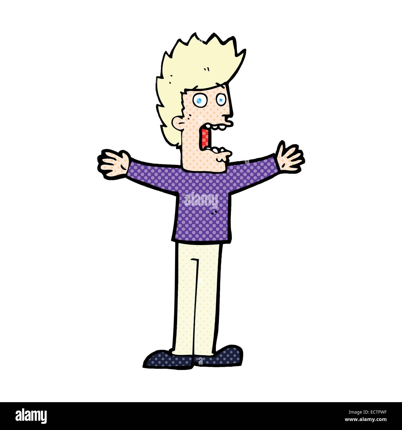 retro comic book style cartoon terrified man Stock Vector Image & Art ...