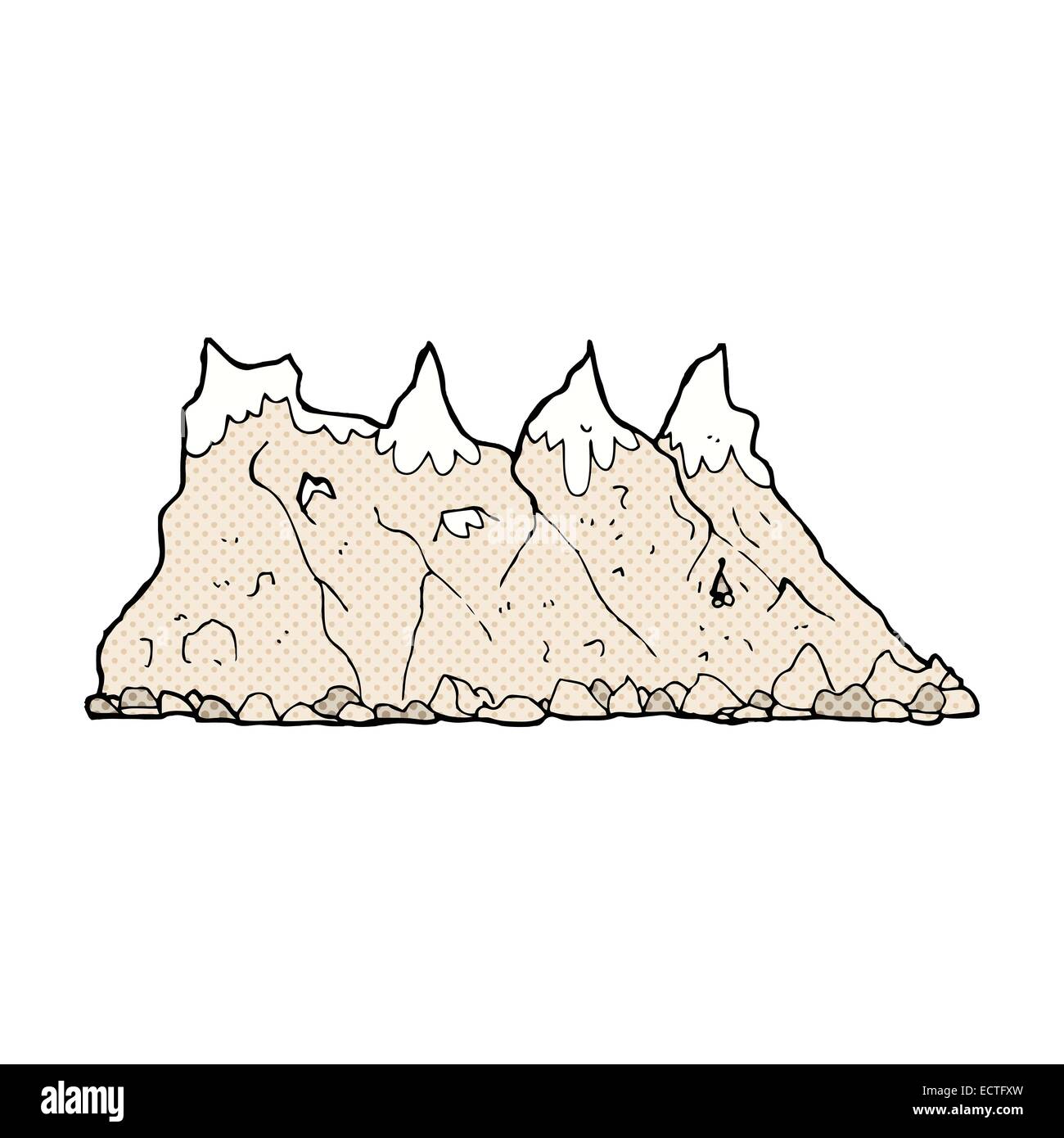 retro comic book style cartoon mountain range Stock Vector Image & Art ...