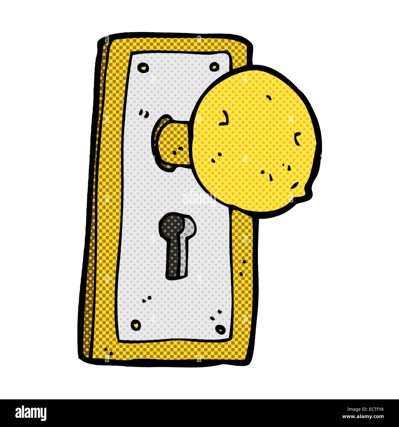 retro comic book style cartoon old door knob Stock Vector Image & Art ...