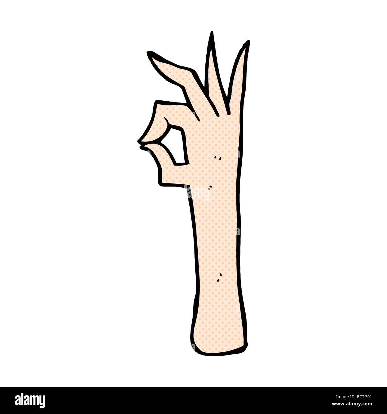 retro comic book style cartoon okay hand gesture Stock Vector Image ...
