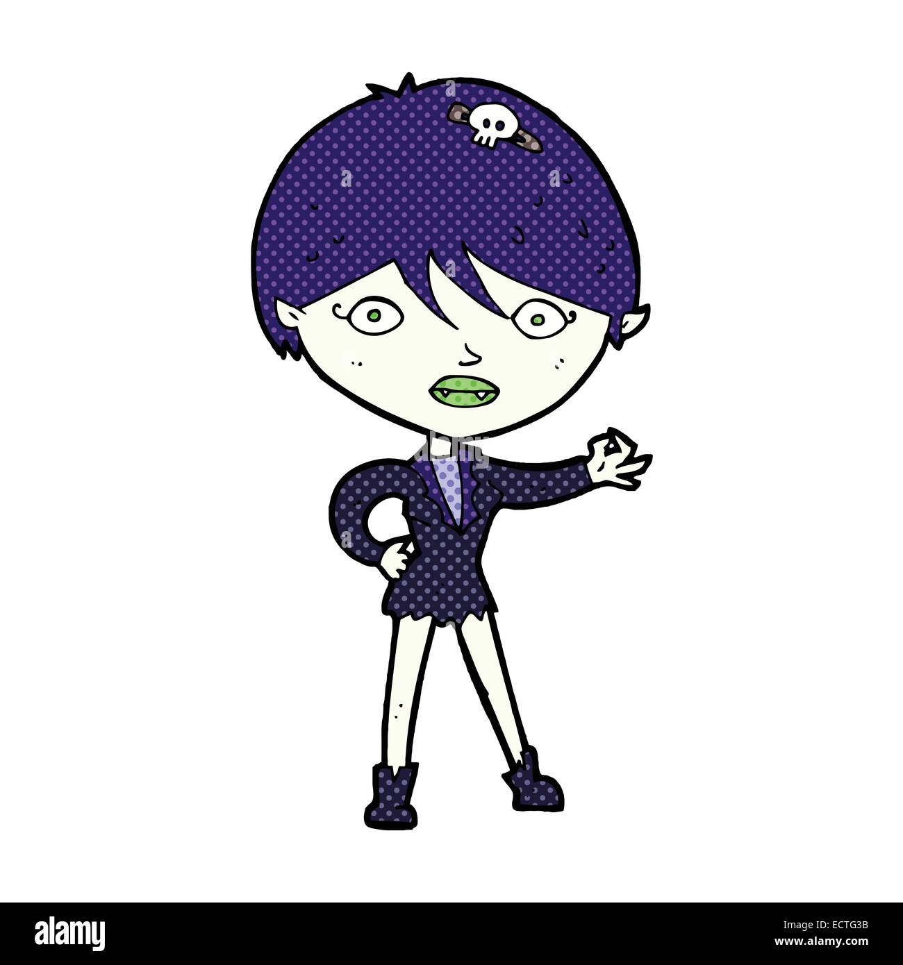 retro comic book style cartoon vampire girl Stock Vector Image & Art ...