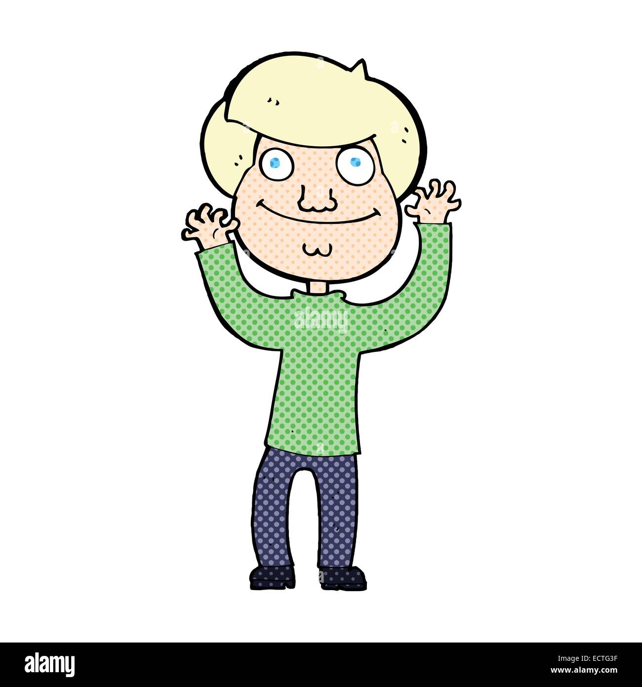 retro comic book style cartoon happy boy Stock Vector Image & Art - Alamy