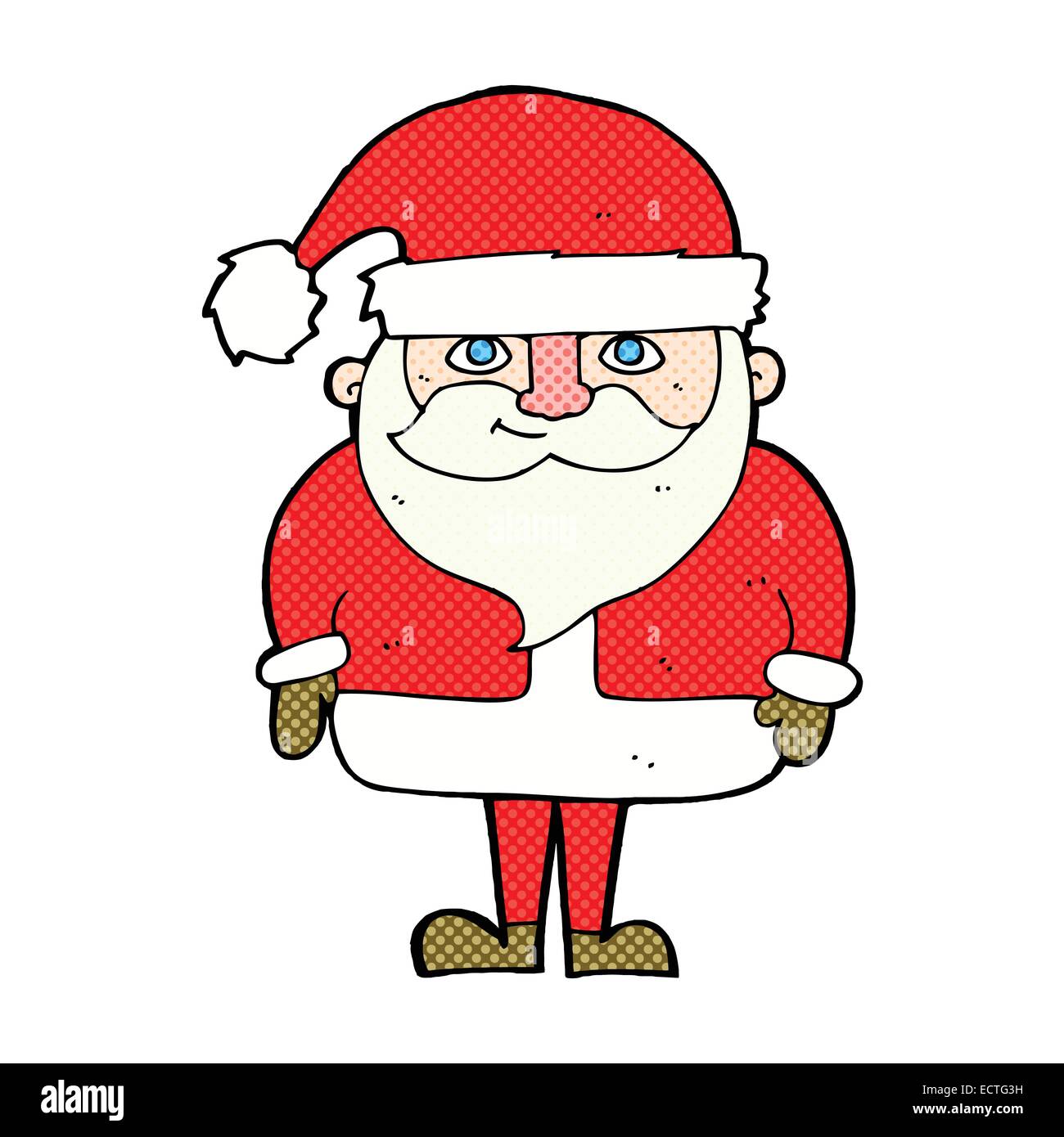 retro comic book style cartoon happy santa claus Stock Vector Image ...