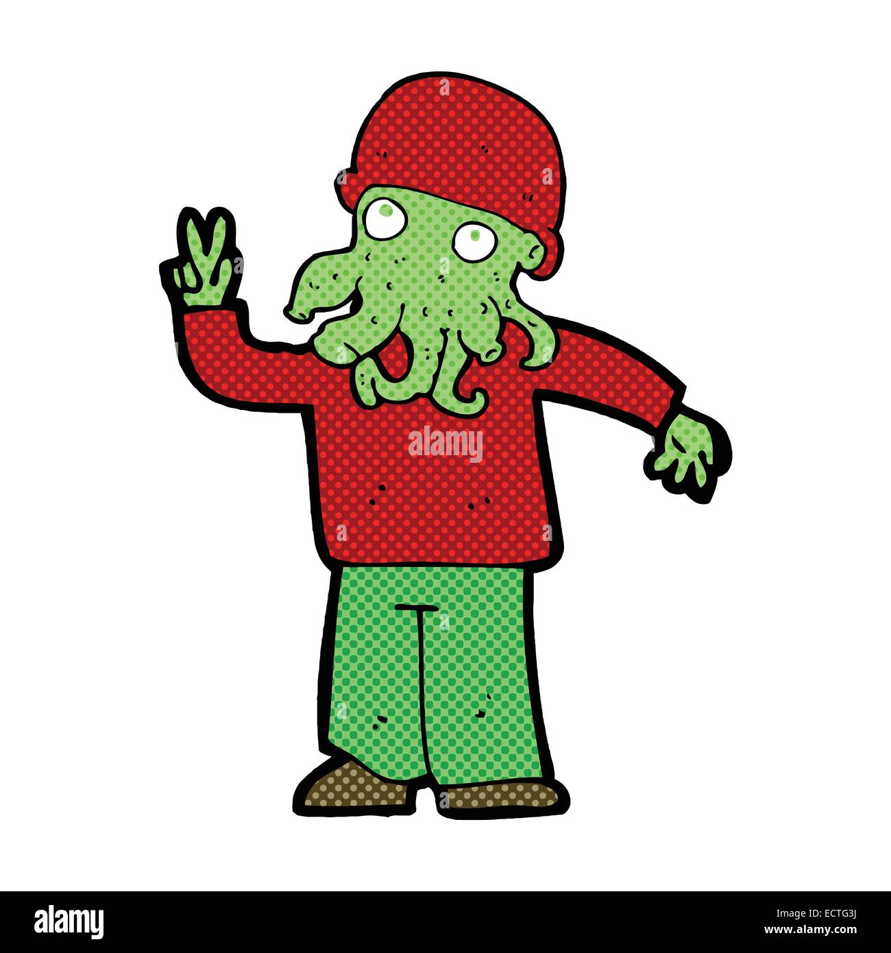 retro comic book style cartoon cool alien Stock Vector Image & Art - Alamy