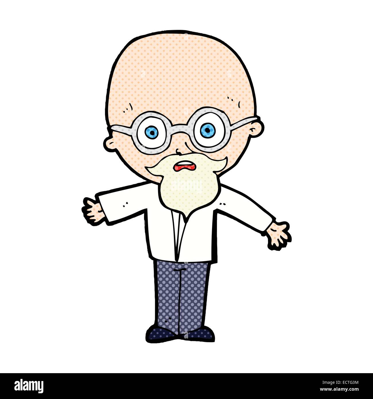 retro comic book style cartoon genius scientist Stock Vector Image ...