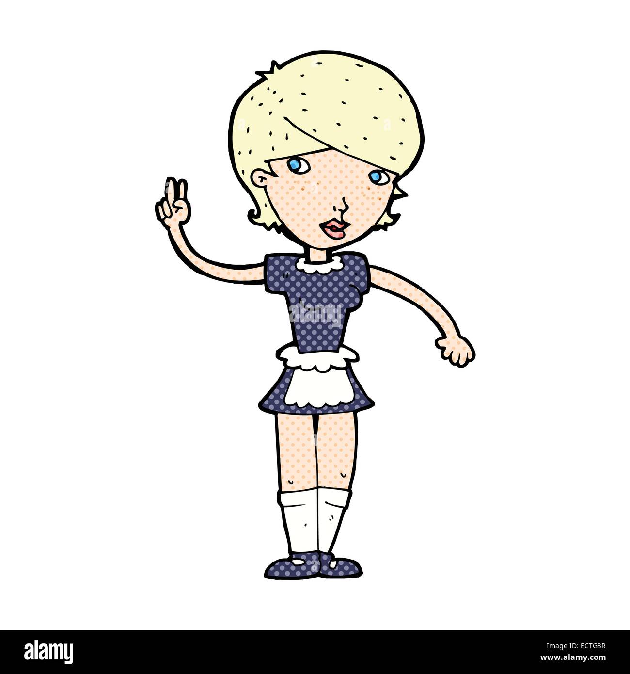 retro comic book style cartoon waitress taking order Stock Vector Image ...