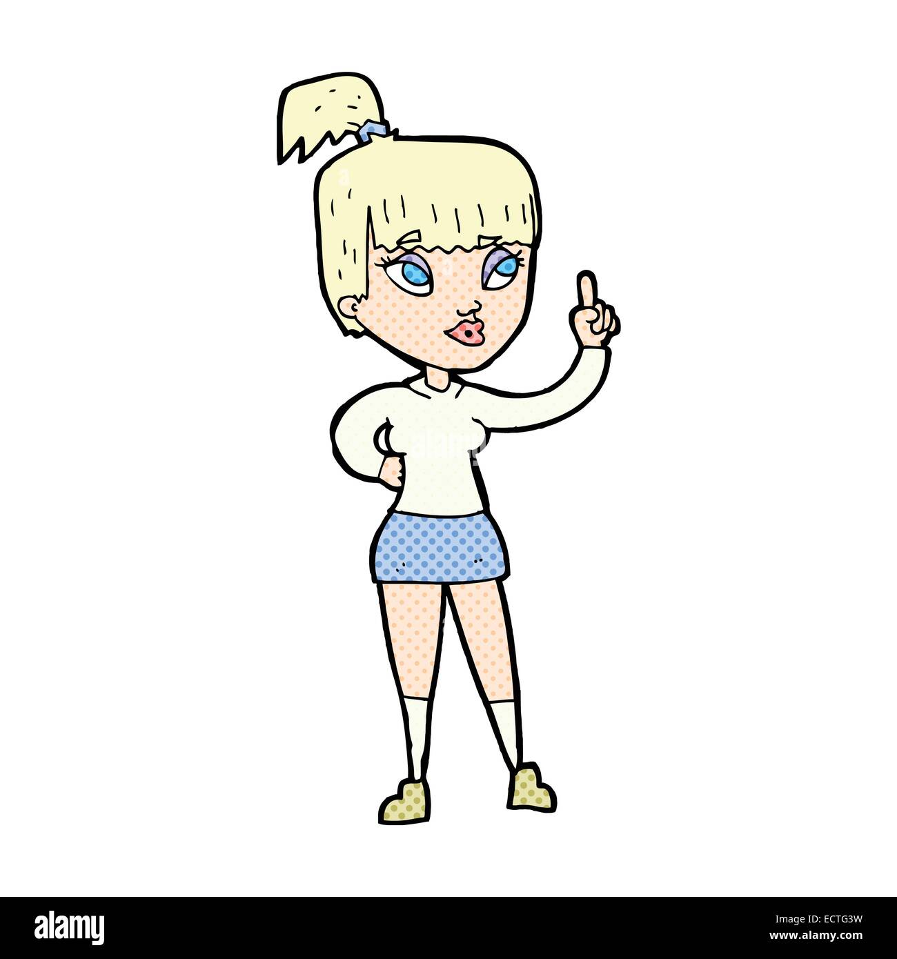 retro comic book style cartoon attractive girl with idea Stock Vector ...