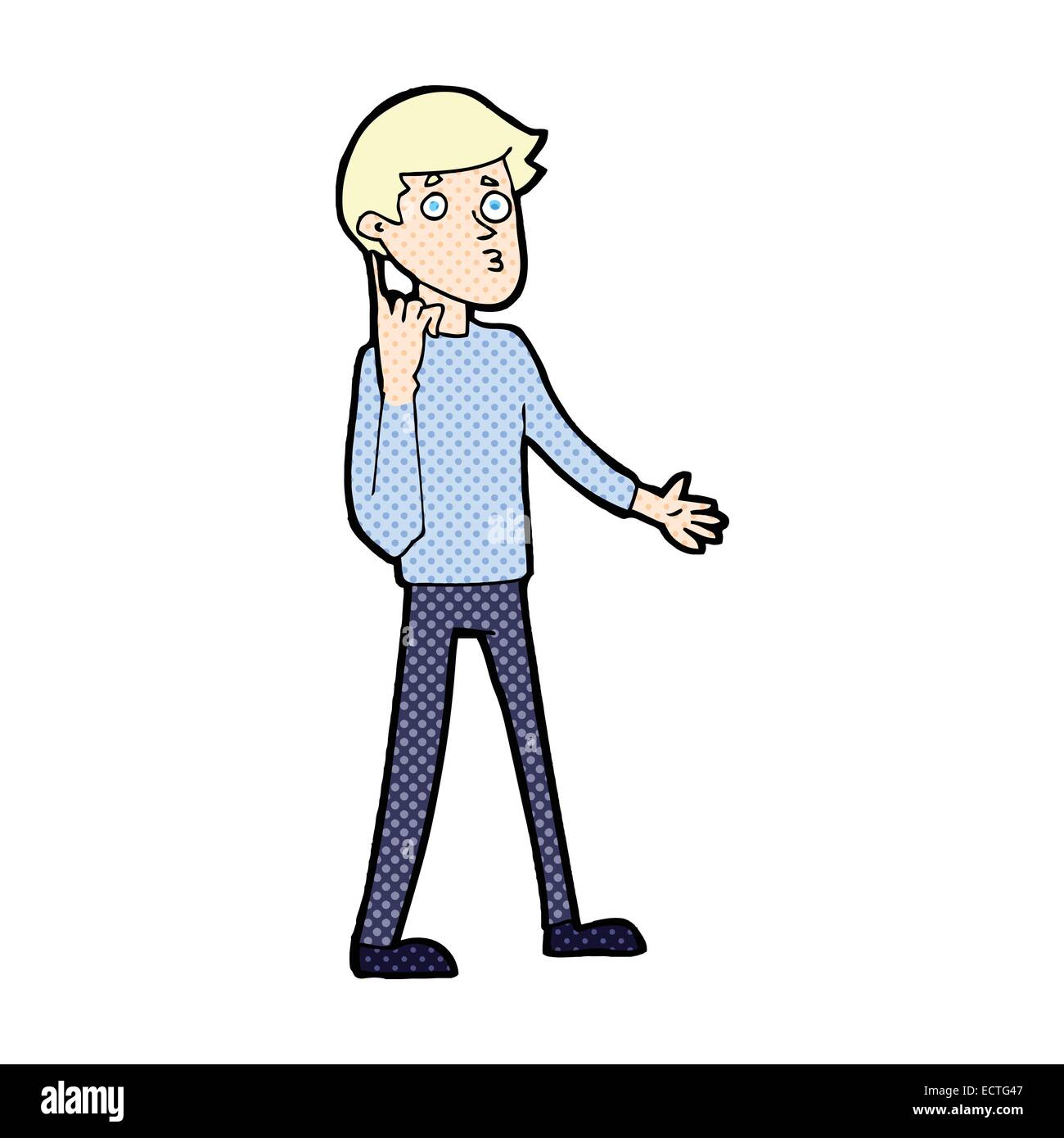 retro comic book style cartoon man asking question Stock Vector Image & Art - Alamy