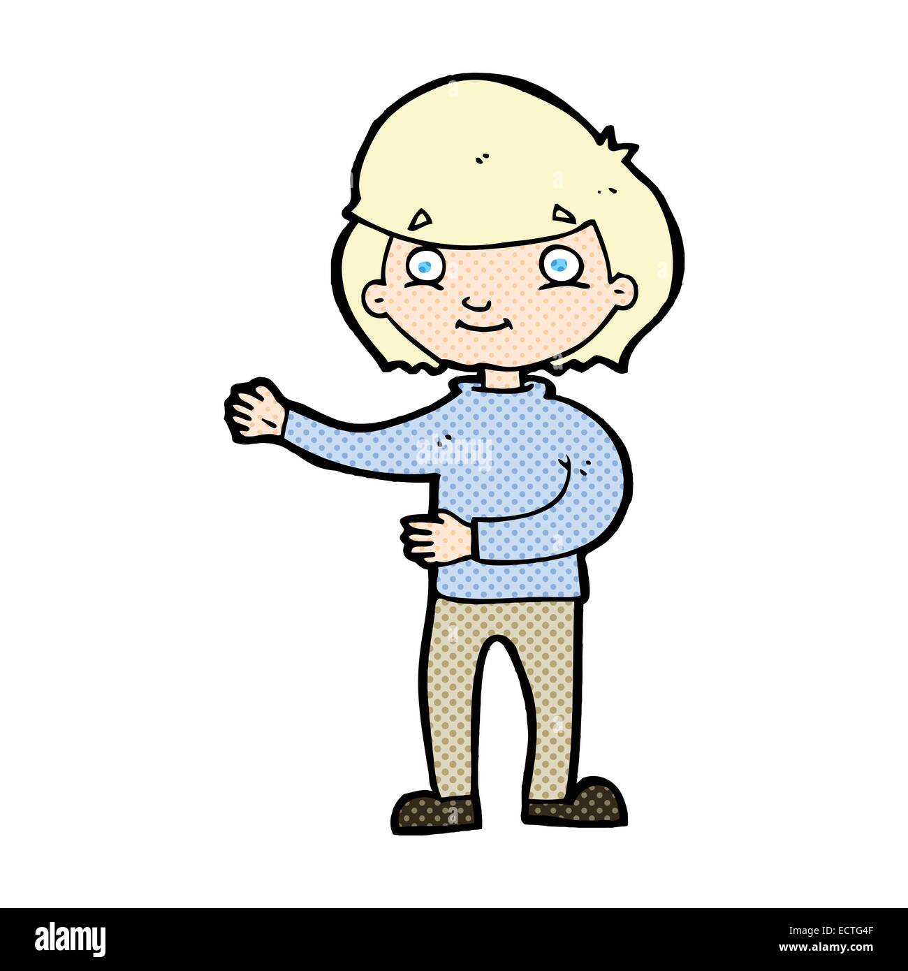 retro comic book style cartoon happy person Stock Vector Image & Art ...