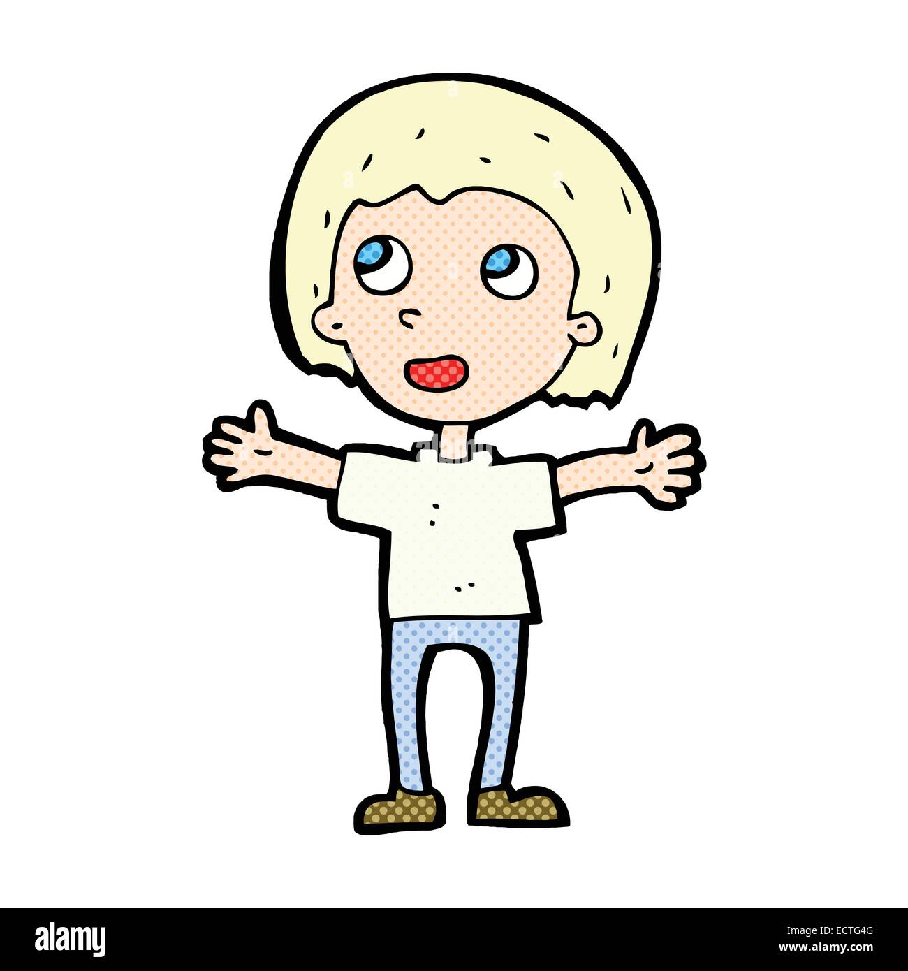 retro comic book style cartoon happy person Stock Vector Image & Art ...
