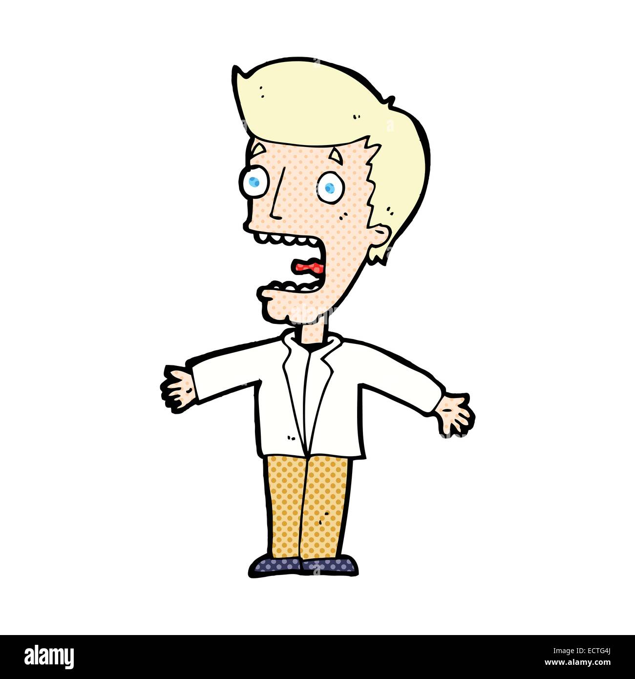 retro comic book style cartoon screaming man Stock Vector Image & Art ...